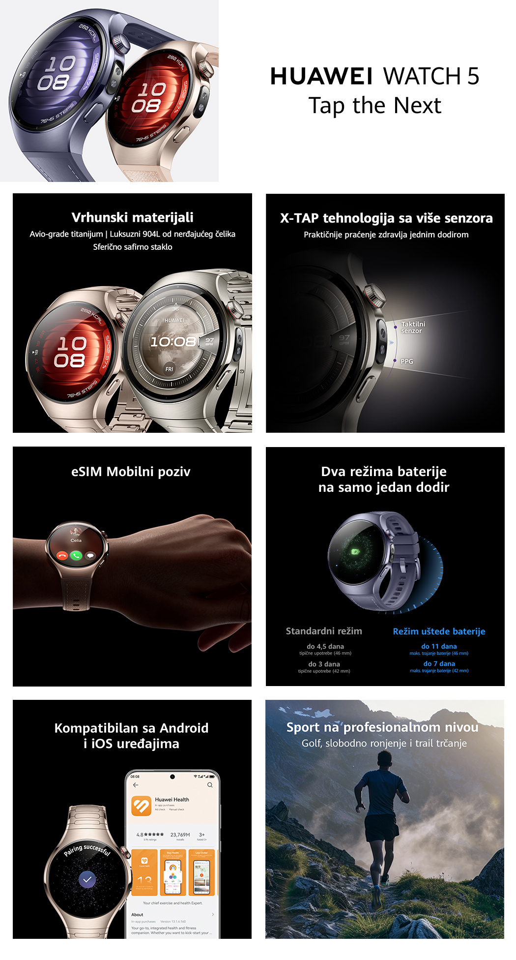Huawei Smart sat 5 46mm Black | Tehnomanija
