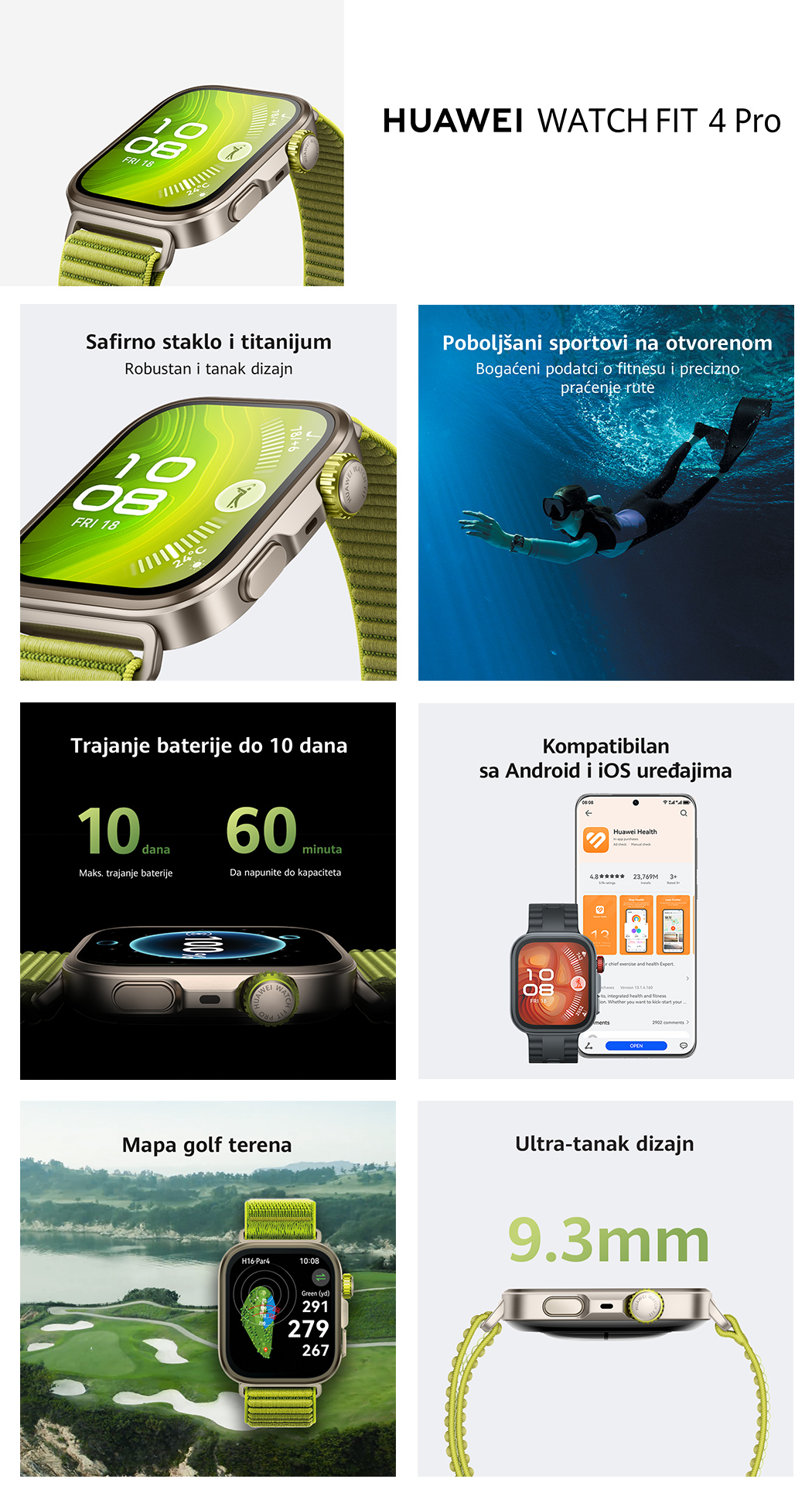 Huawei Smart sat Fit 4 Pro Black | Tehnomanija