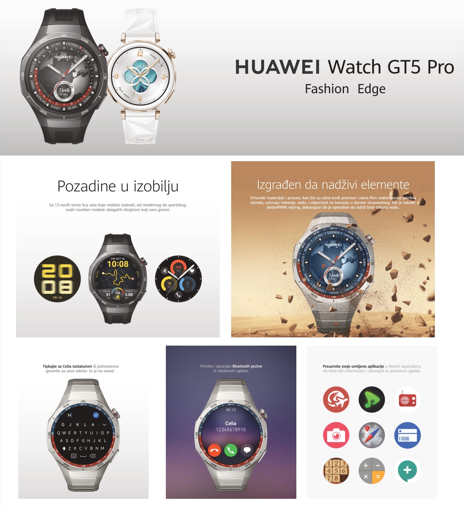 Huawei Smart sat GT5 Pro 46 mm - Crni | Tehnomanija